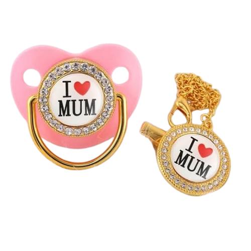 I ️ Mum Pacifier With Chain – Babify Store